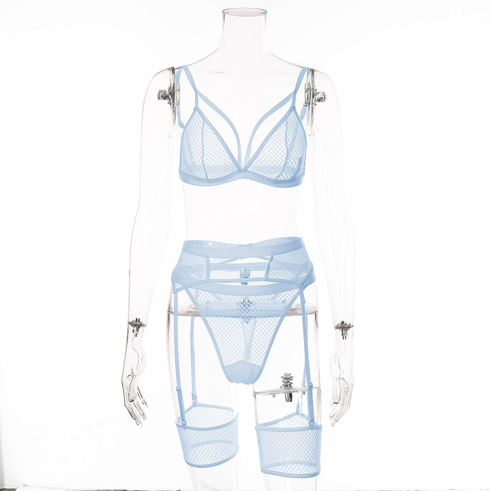 Sexy Cool Motorcycle See-thru Bra Panty Stocking Sheer Lingerie Set ...